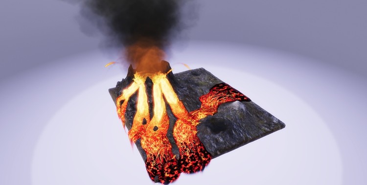 Volcano 3D Scenes Created for K-12 | Aristek Systems